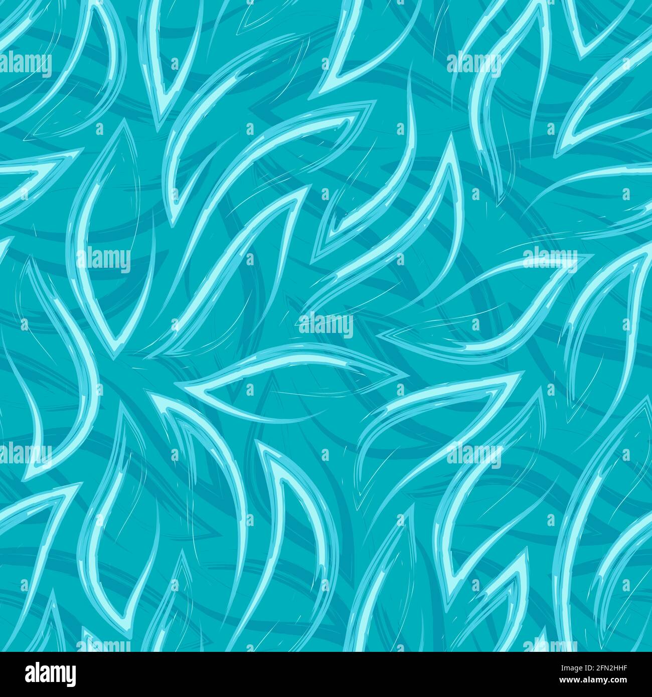 Turquoise vector seamless pattern of flowing corners and lines. Stock ...