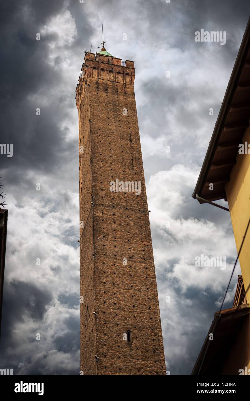 Bologna. Torre degli Asinelli. One of the two medieval towers (Due ...