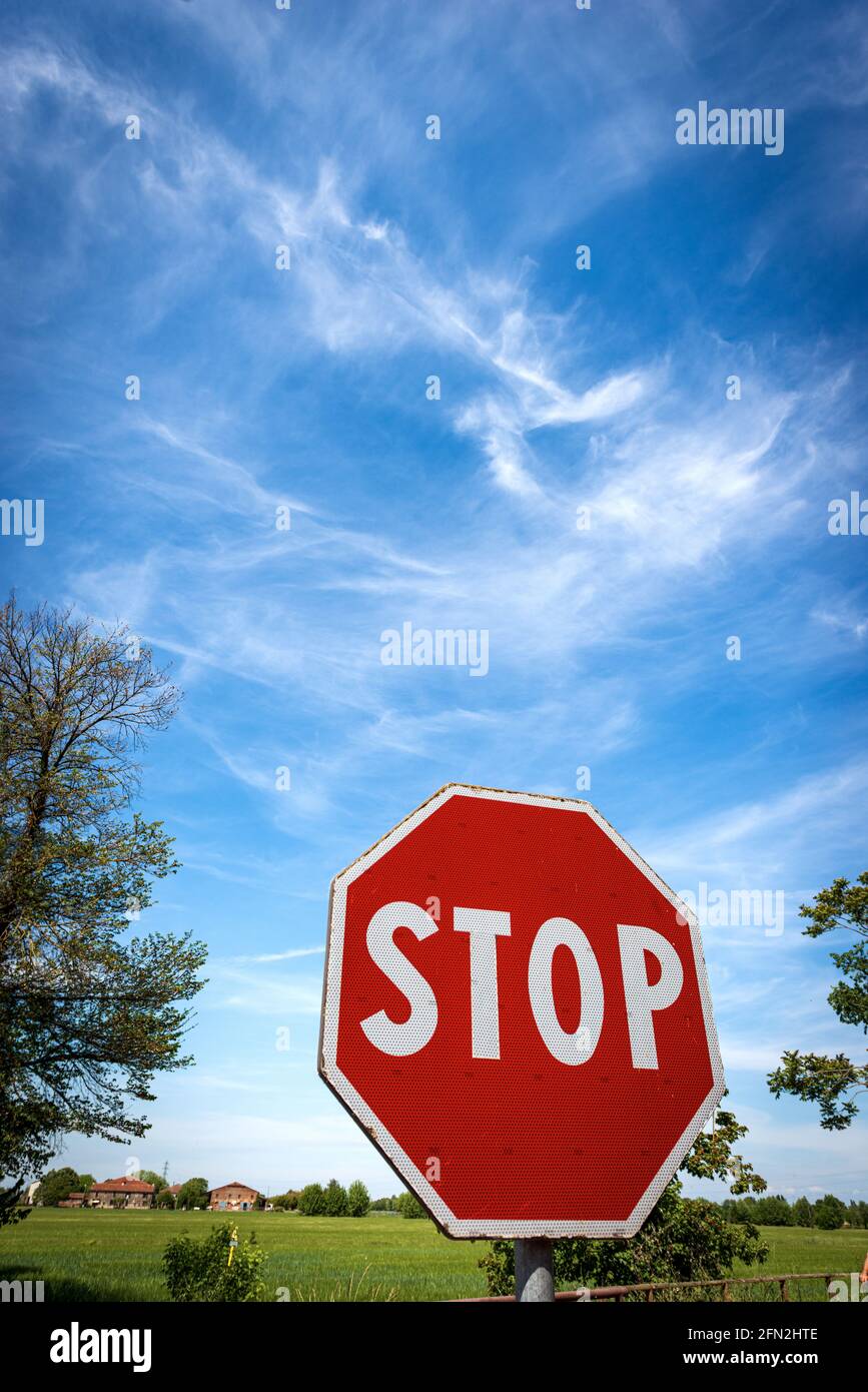 Stop sign country road intersection hi-res stock photography and images ...