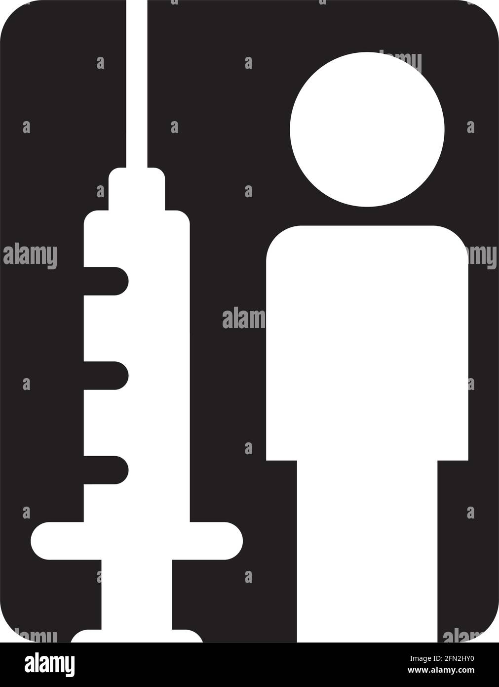 Vaccination icon vector with vaccine injection syringe male person ...