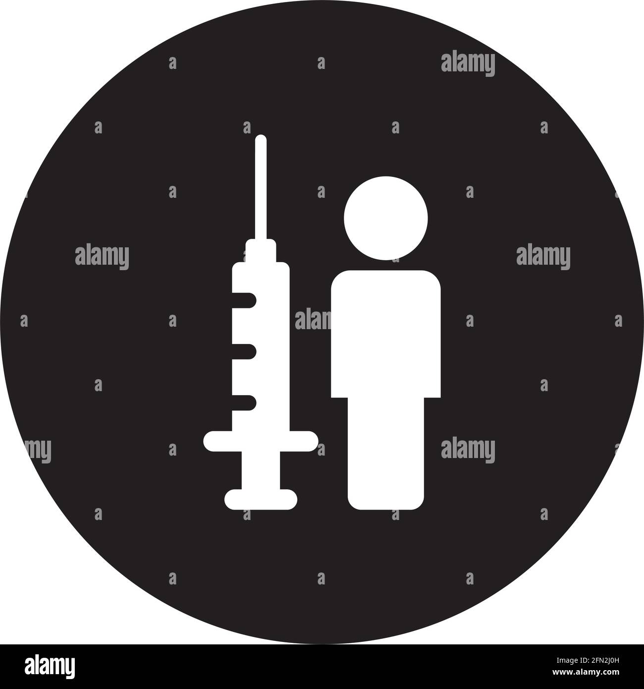 Vaccination icon vector with vaccine injection syringe male person ...