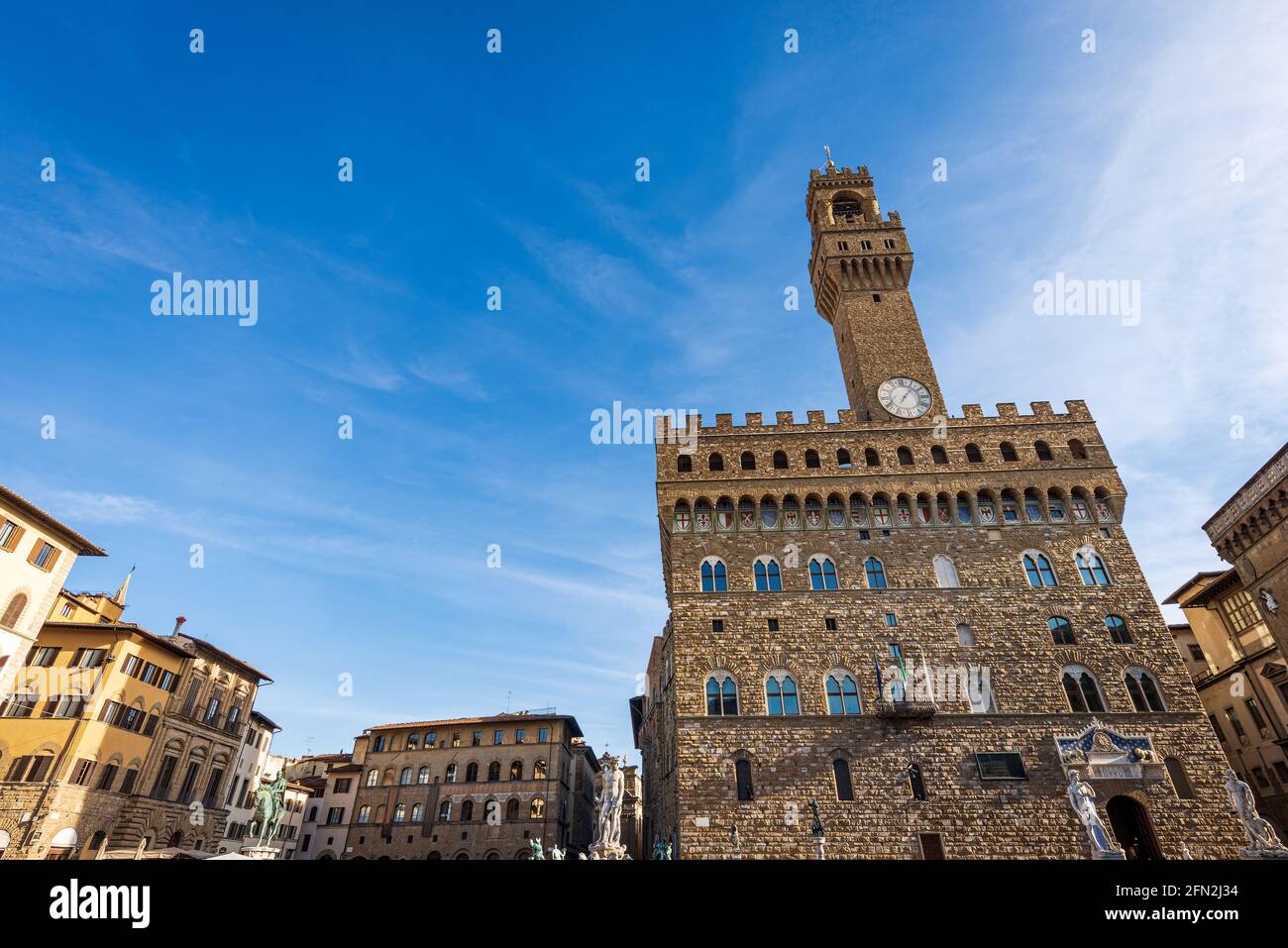 Piazza della Signoria, the main square of Florence with the medieval ...