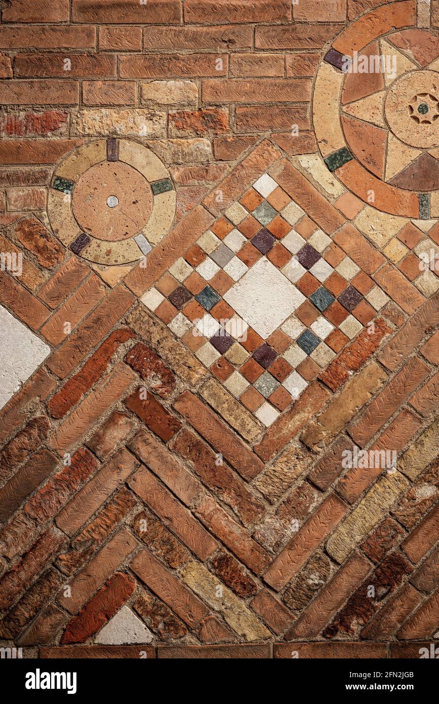 Bologna. Ancient brick wall of the Basilica of Santo Stefano also ...