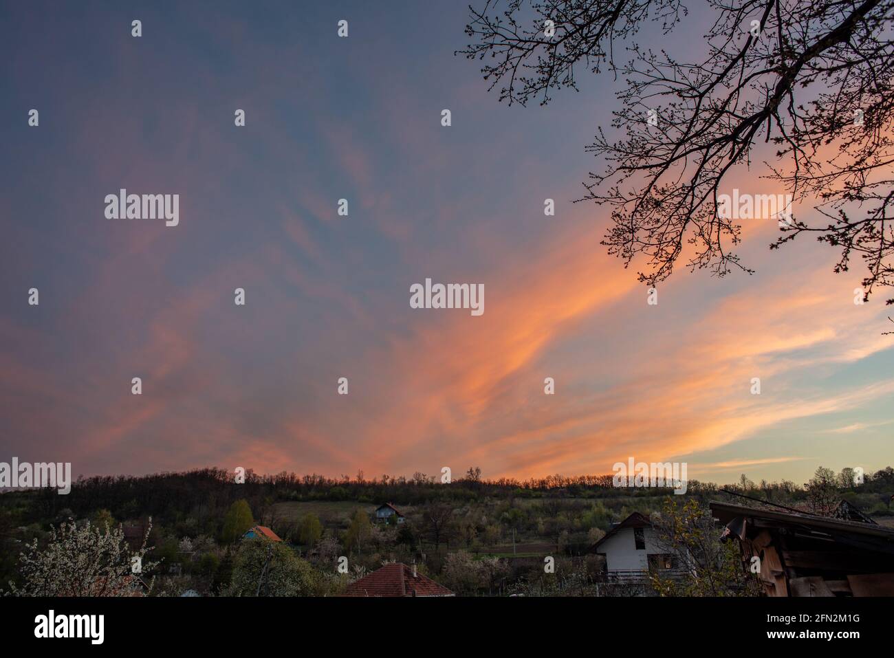 Mesmerizing scenery of a sunset sky Stock Photo - Alamy