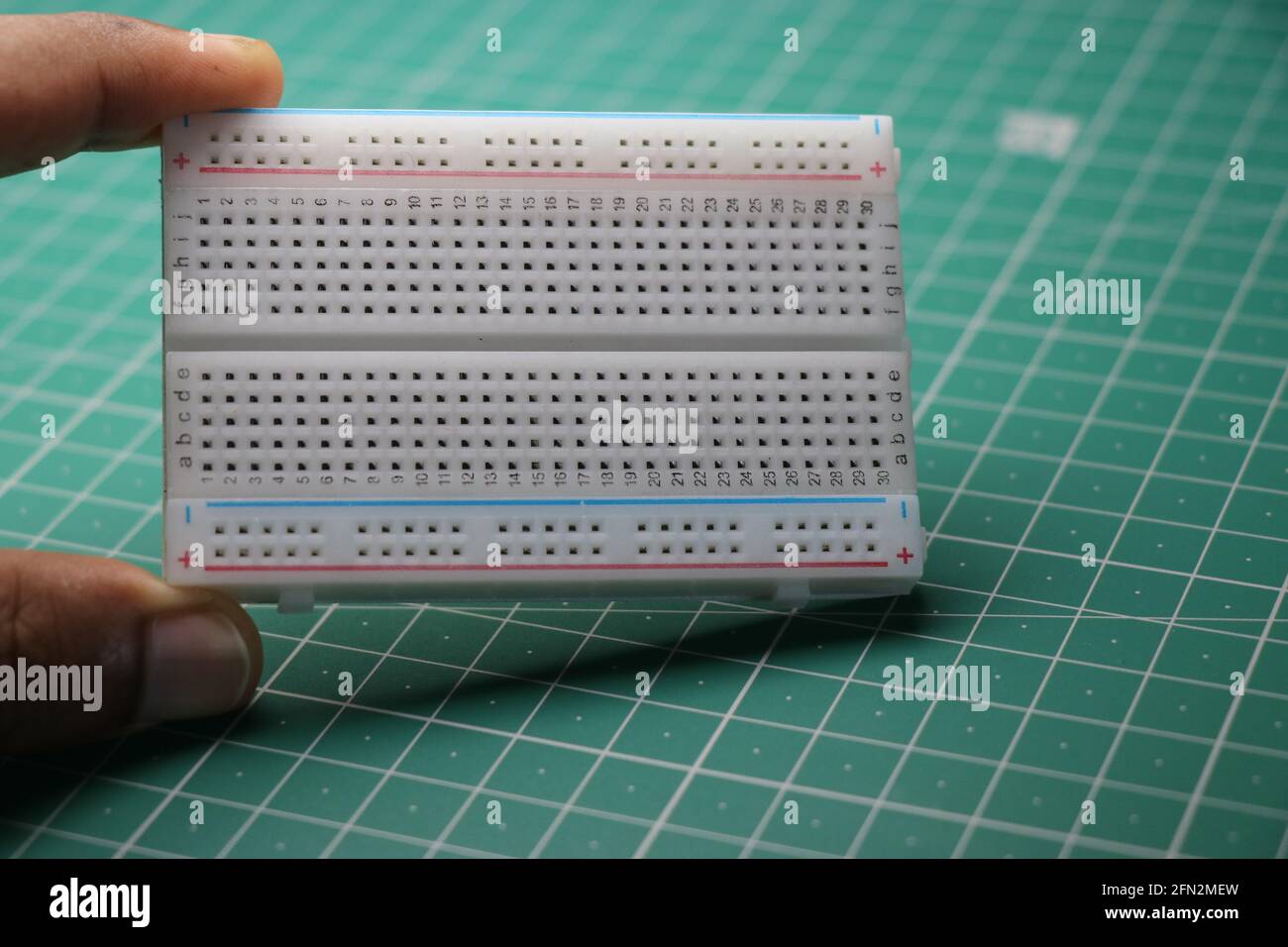 Breadboard which is used in solder less prototyping of various ...