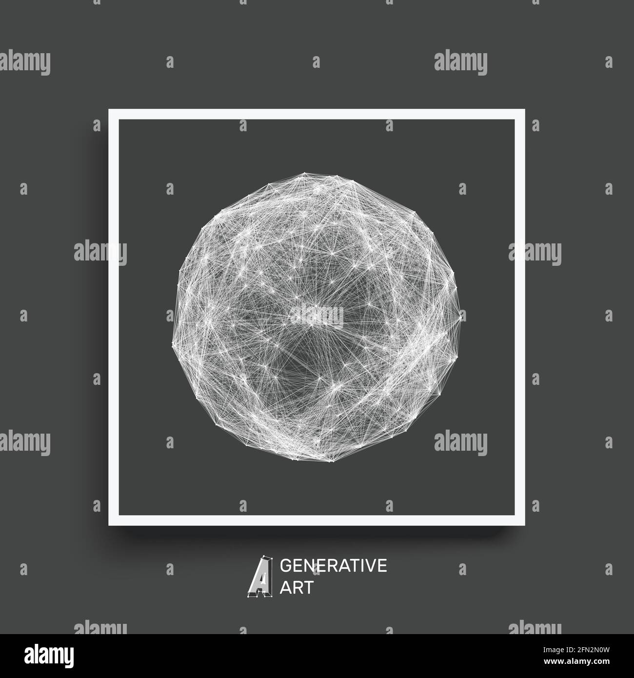 Sphere with Connected Lines and Dots. Global Digital Connections ...