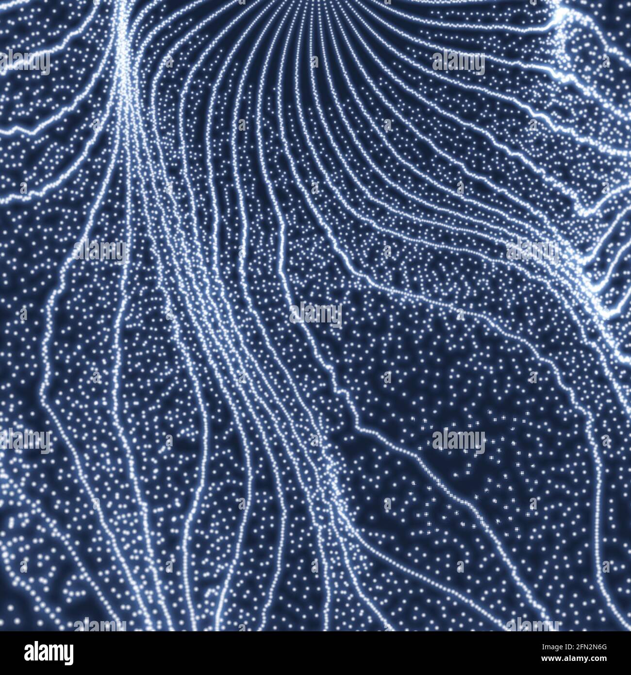 Array with Dynamic Particles. 3d Futuristic technology style. Abstract Background. Texture ...