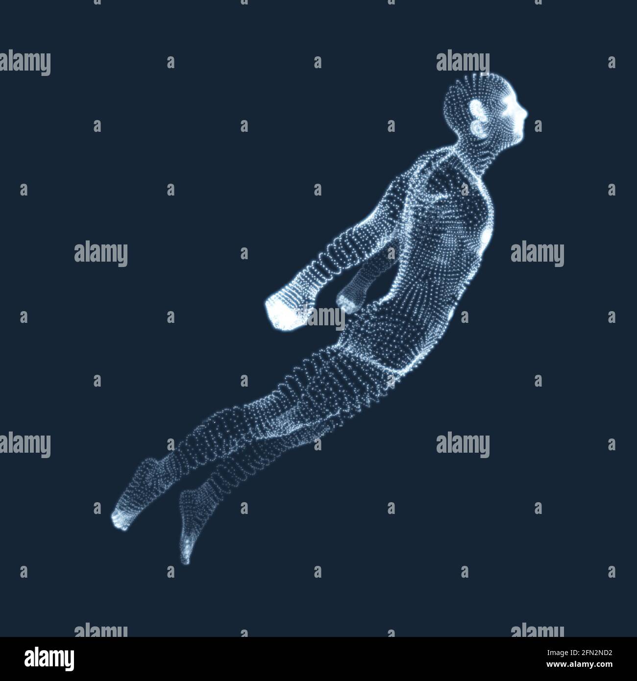 Business, Freedom or Happiness Concept. 3D Model of Man. Human Body ...