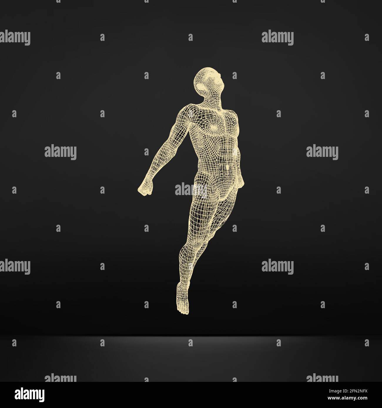 3D Model of Man. Personal and Career Growth. Start Up Business Concept ...