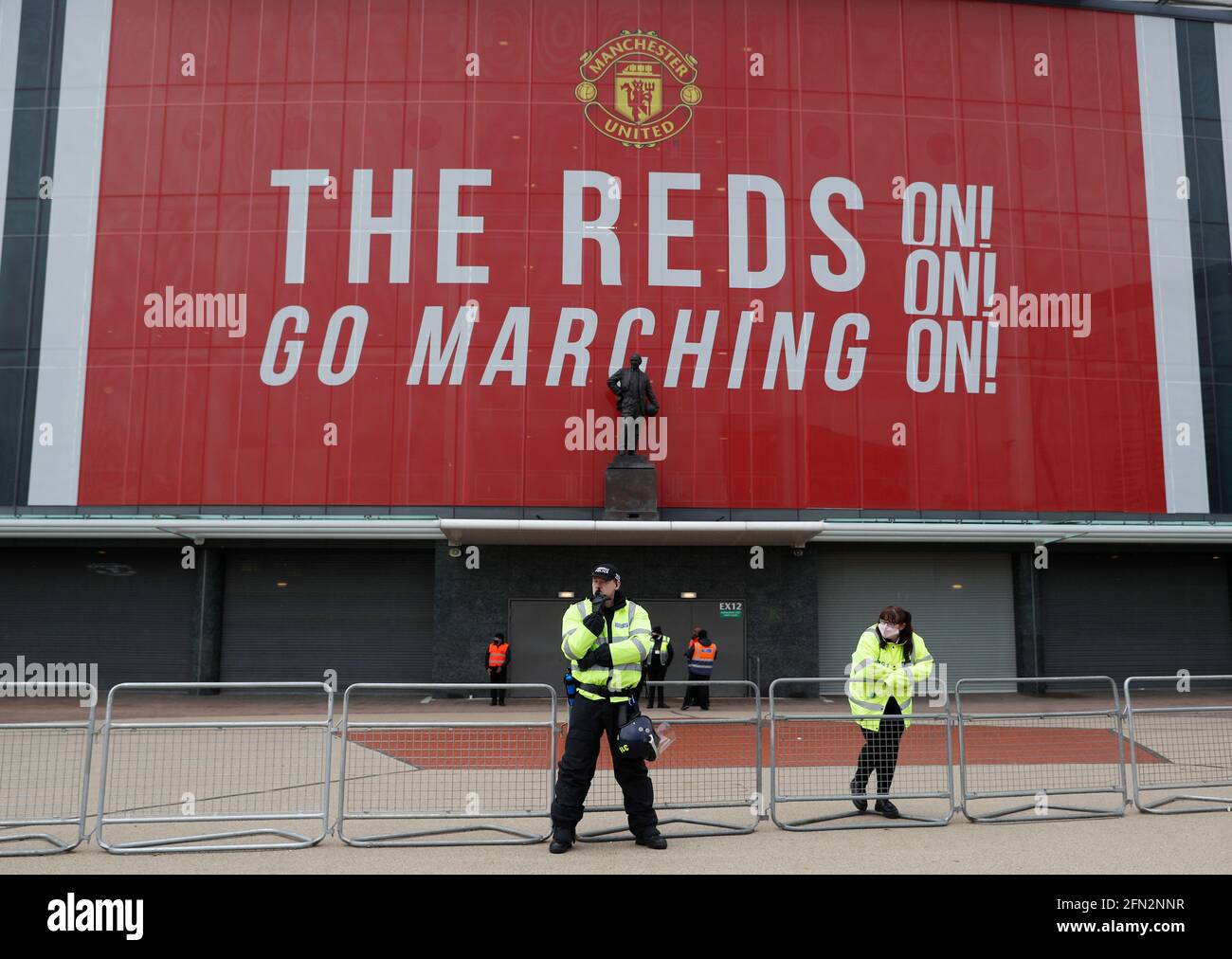 Manchester, UK. 13th May, 2021. Police and security guards in take up ...