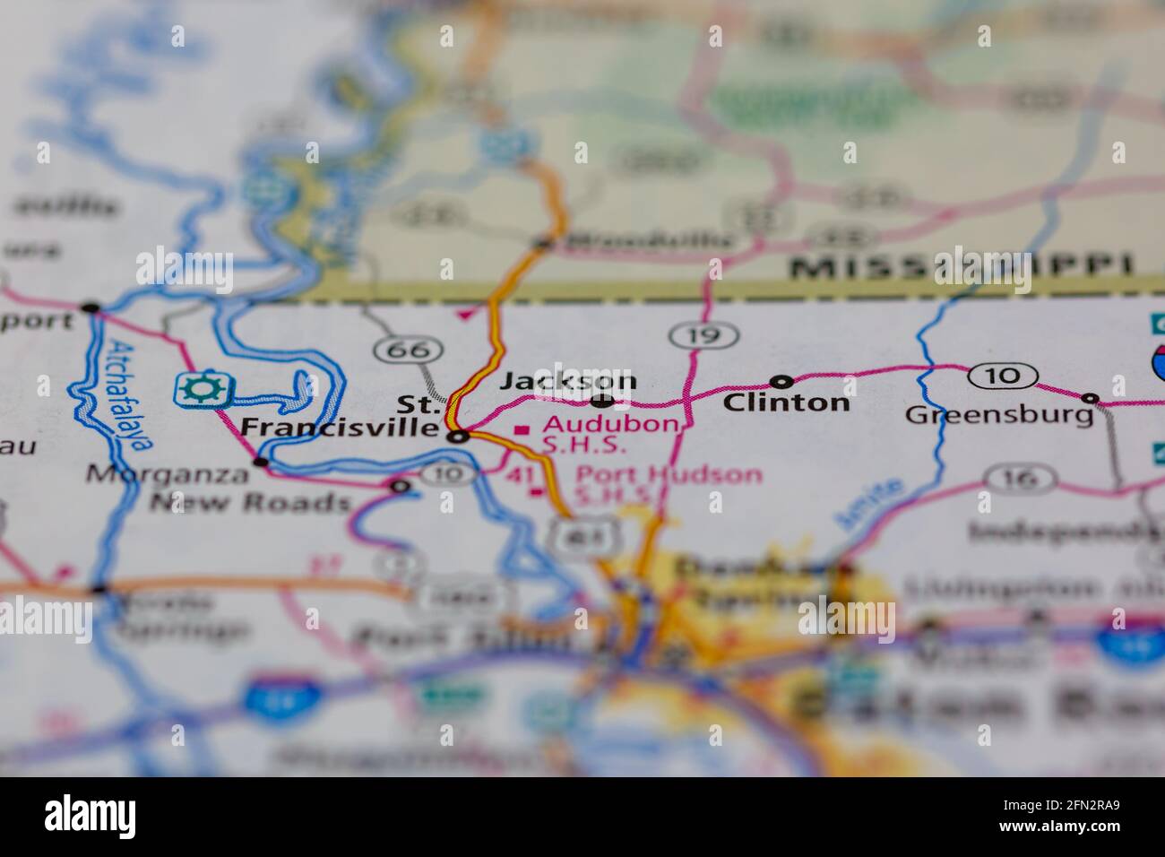 Jackson Louisiana USA Shown on a Geography map or road map Stock Photo ...