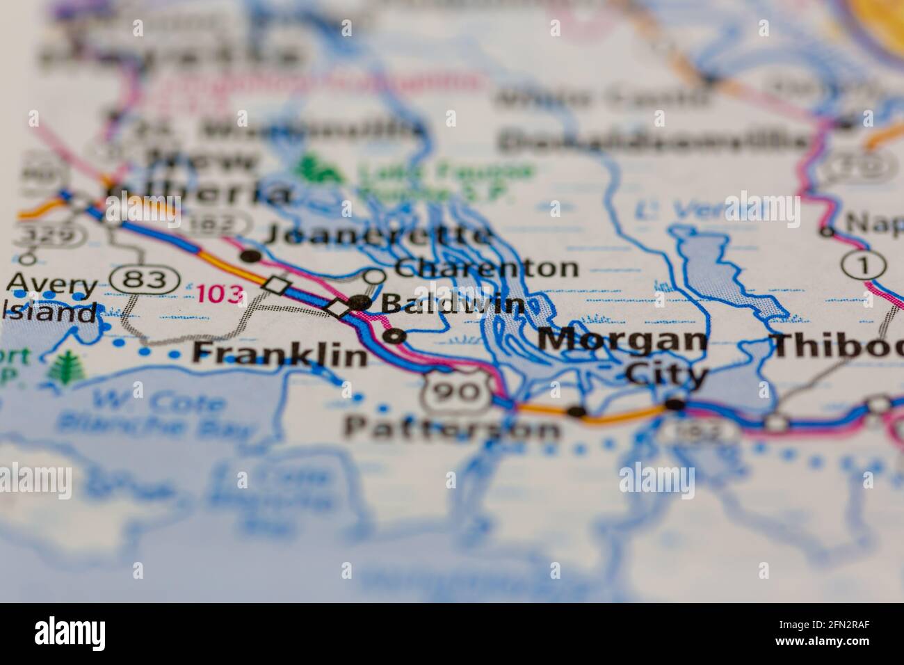 Baldwin Louisiana USA Shown on a Geography map or road map Stock Photo ...