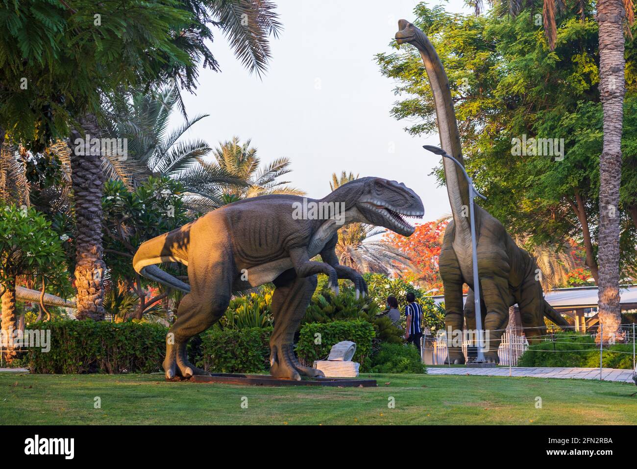 Dubai,UAE - 05.11.2021 - Austrosaurus and T rex replicas exhibits at ...