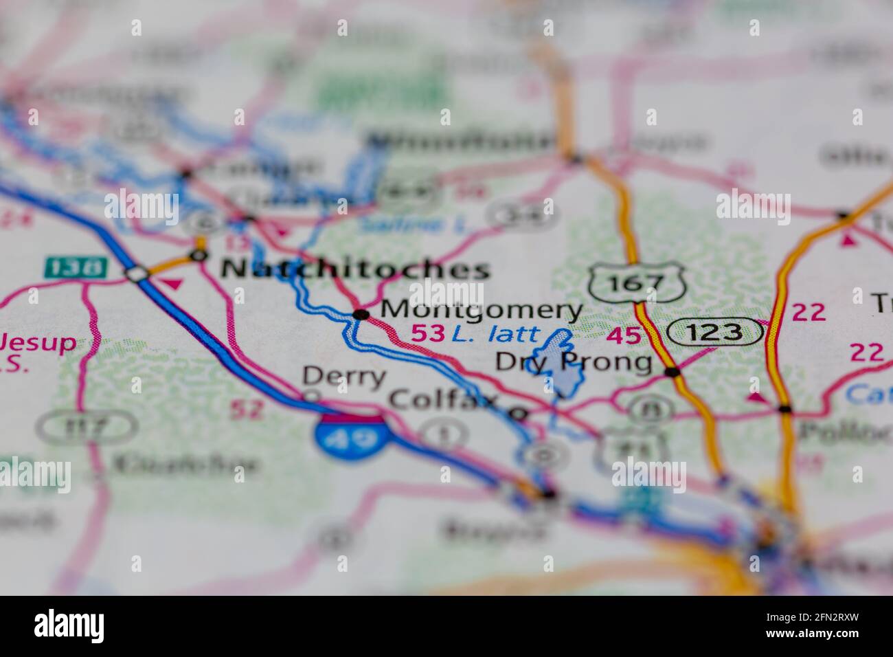 Montgomery Louisiana USA Shown on a Geography map or road map Stock ...