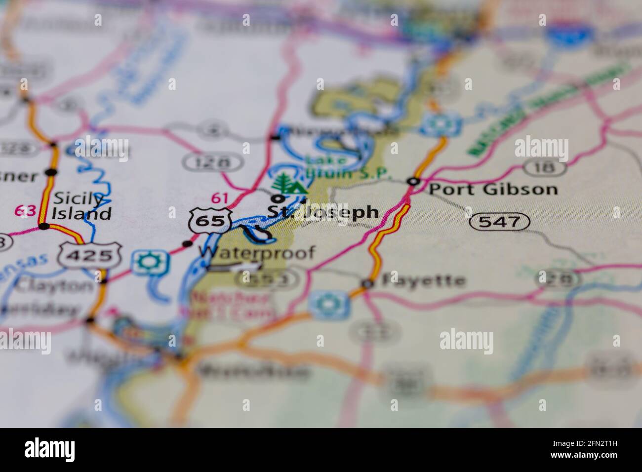 St Joseph Louisiana USA Shown on a Geography map or road map Stock ...