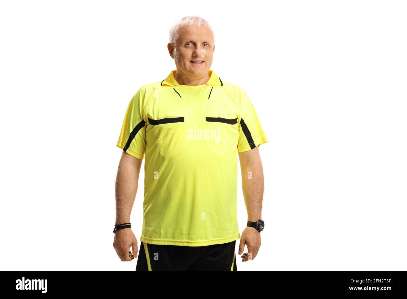 Mature sports referee posing isolated on white background Stock Photo ...