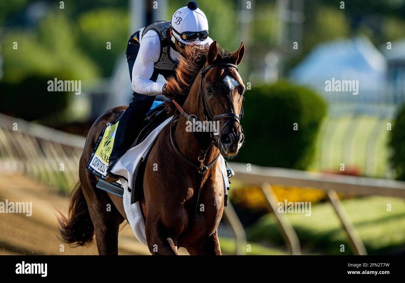 Baltimore, KY, USA. 13th May, 2021. MAY13, 2021: Crowded Trade gallops ...