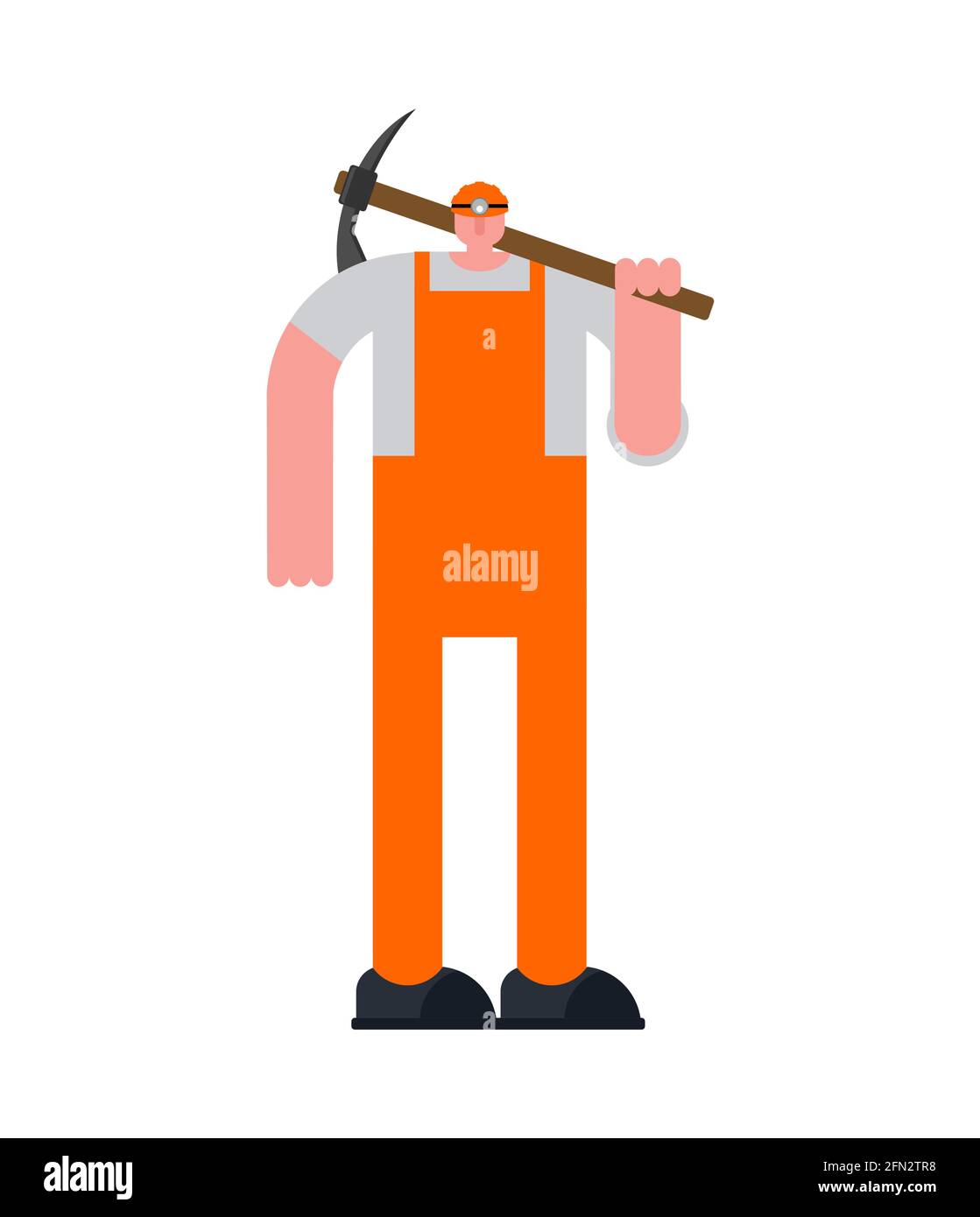 Miner with pickaxe cartoon isolated. vector illustration Stock Vector ...