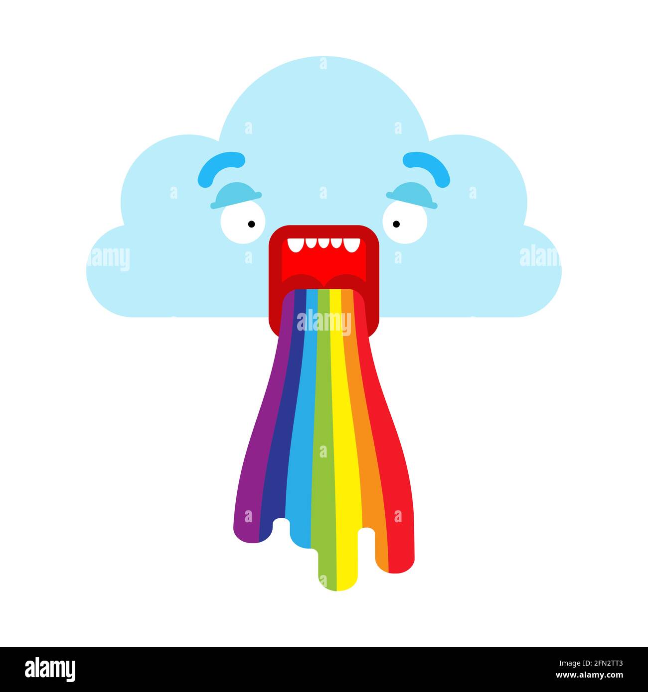 Cloud vomits rainbow isolated. cartoon vector illustration Stock Vector Image & Art - Alamy