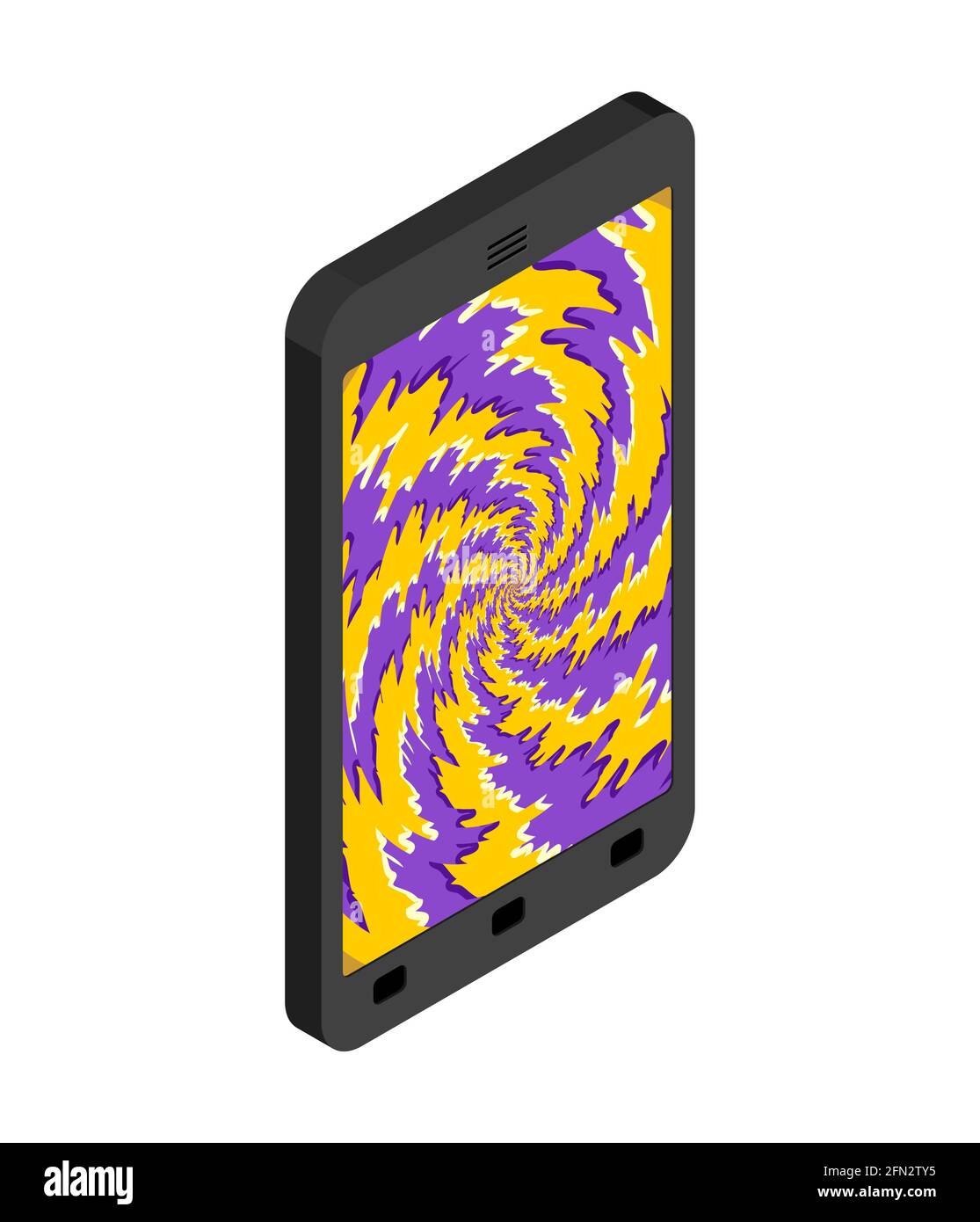 Phone hypnosis. Smartphone screen hypnotizes. vector illustration Stock ...