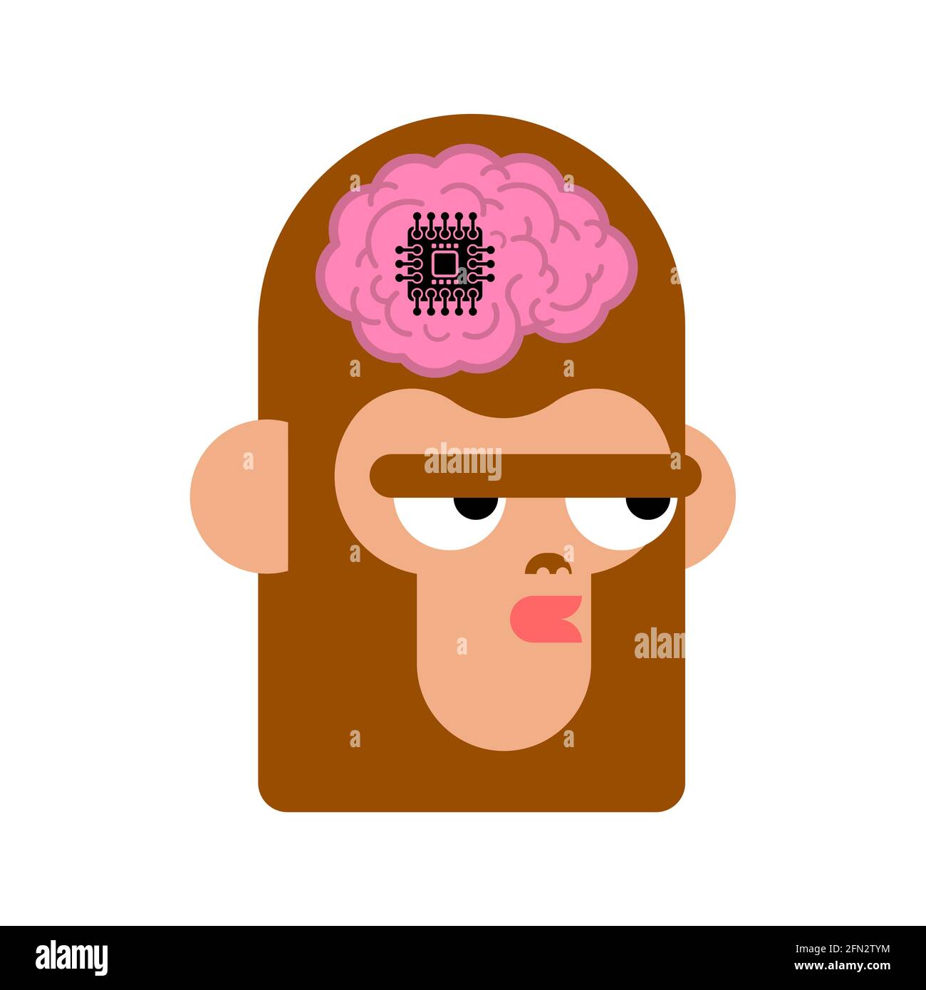 Ape human brain Stock Vector Images - Alamy