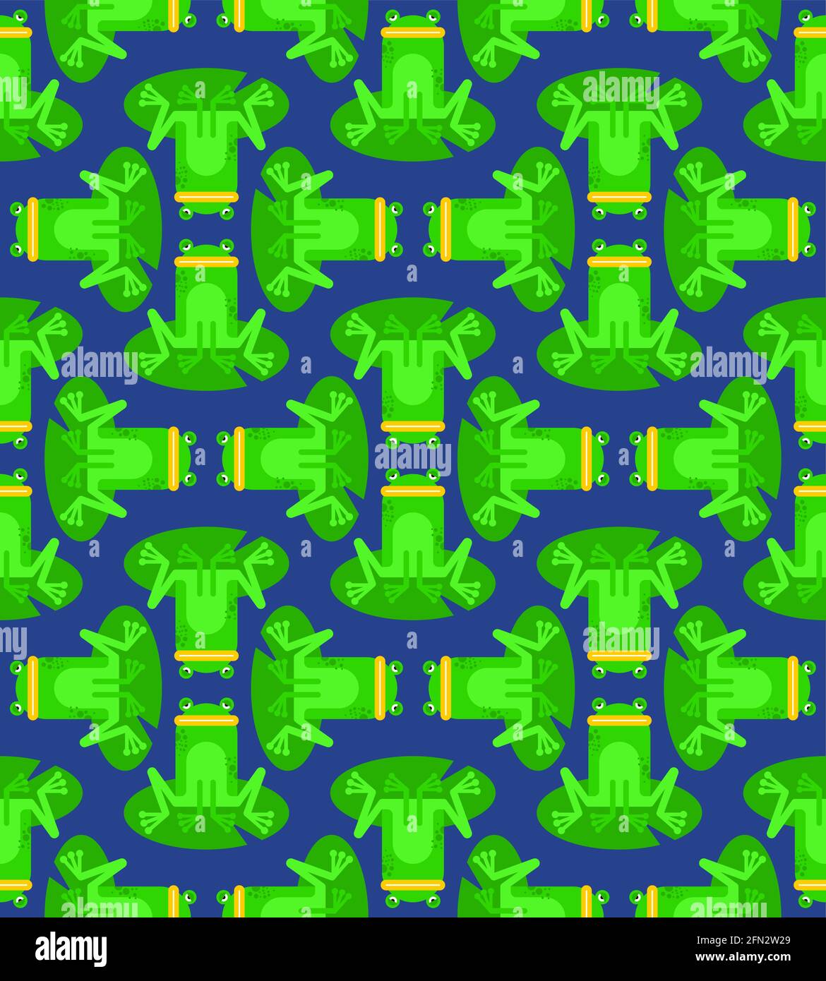 Frog cartoon pattern seamless. frog sitting on lily background. Swamp ...