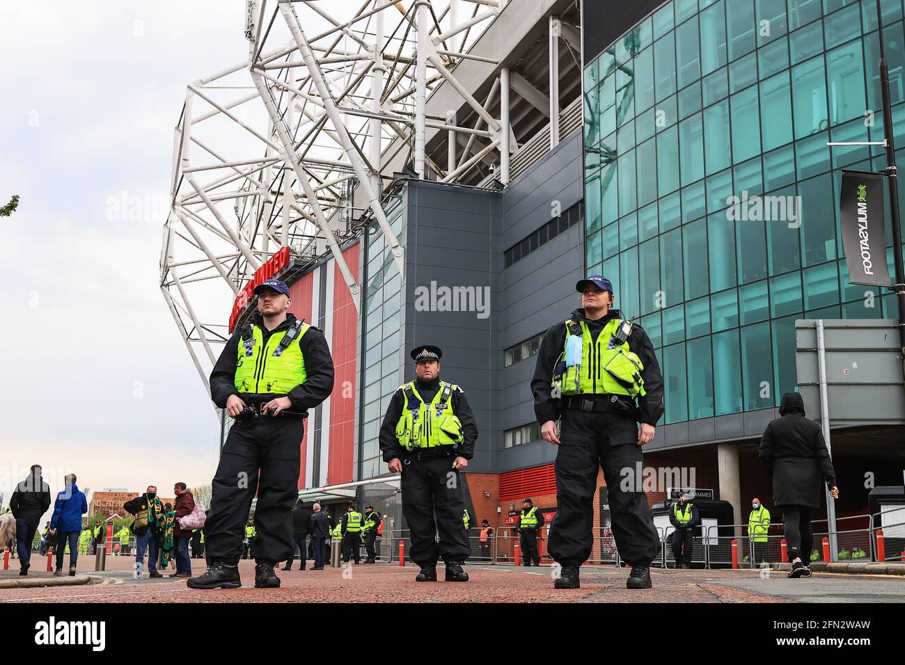 High police presence outside of Old Trafford Stock Photo - Alamy