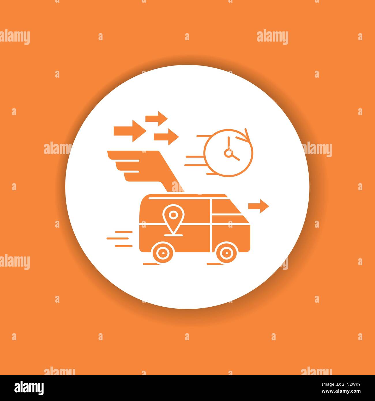 Fast delivery under the door glyph icon. Freight transport sign ...