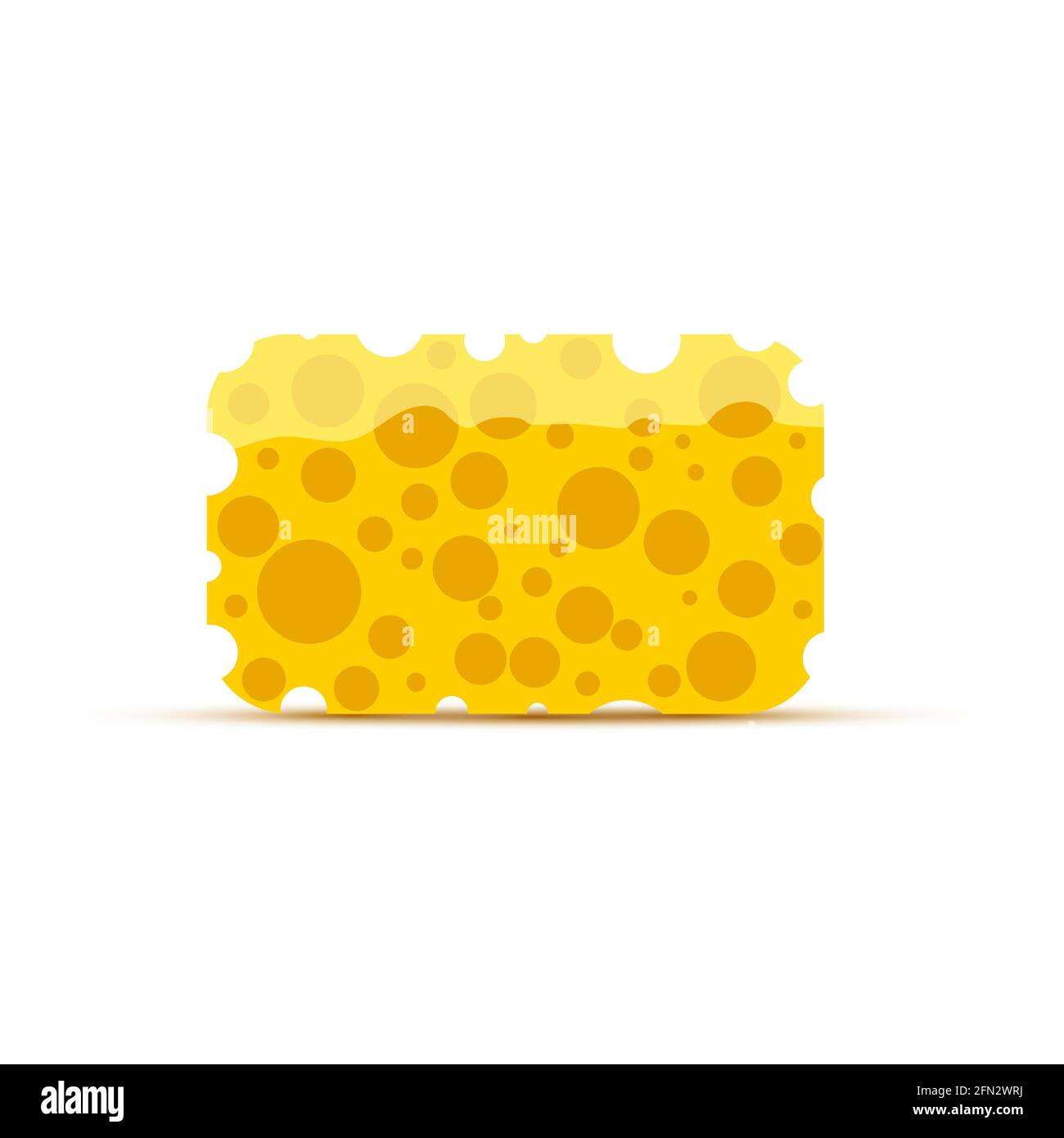 Bright yellow cleaning sponge isolated on white Stock Vector Image ...