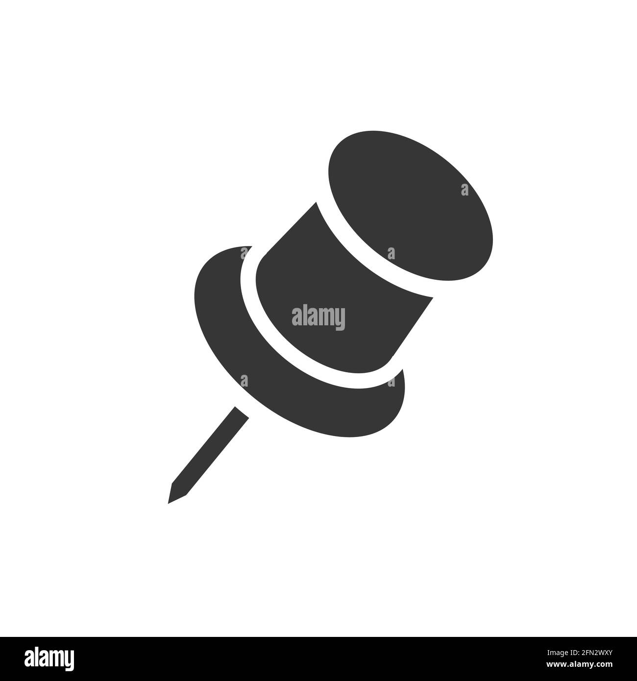 Pushpin simple black icon isolated on white Stock Vector Image & Art ...