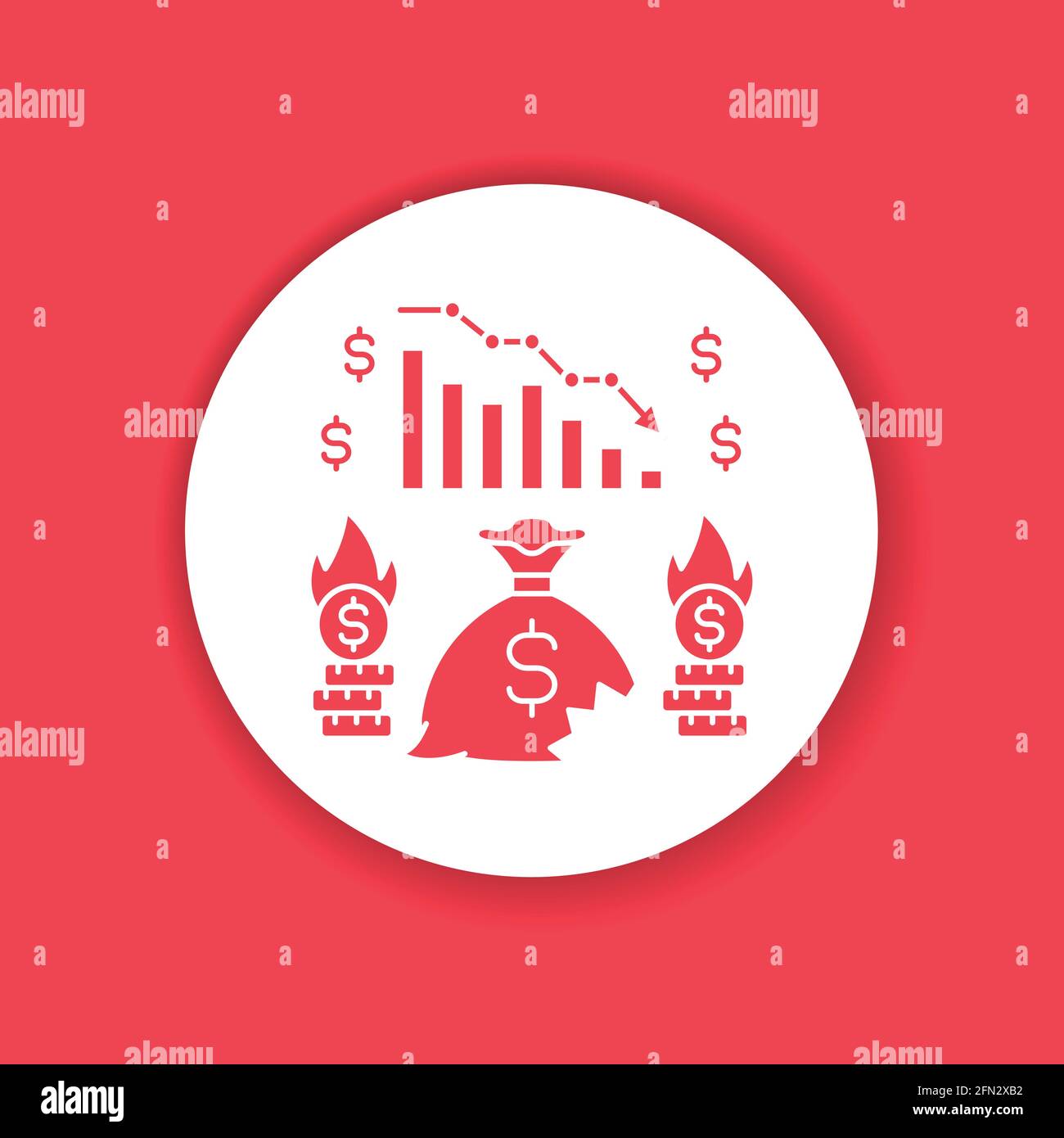 Bankruptcy color line icon. Economic crisis. Markets plunging. Sign for ...