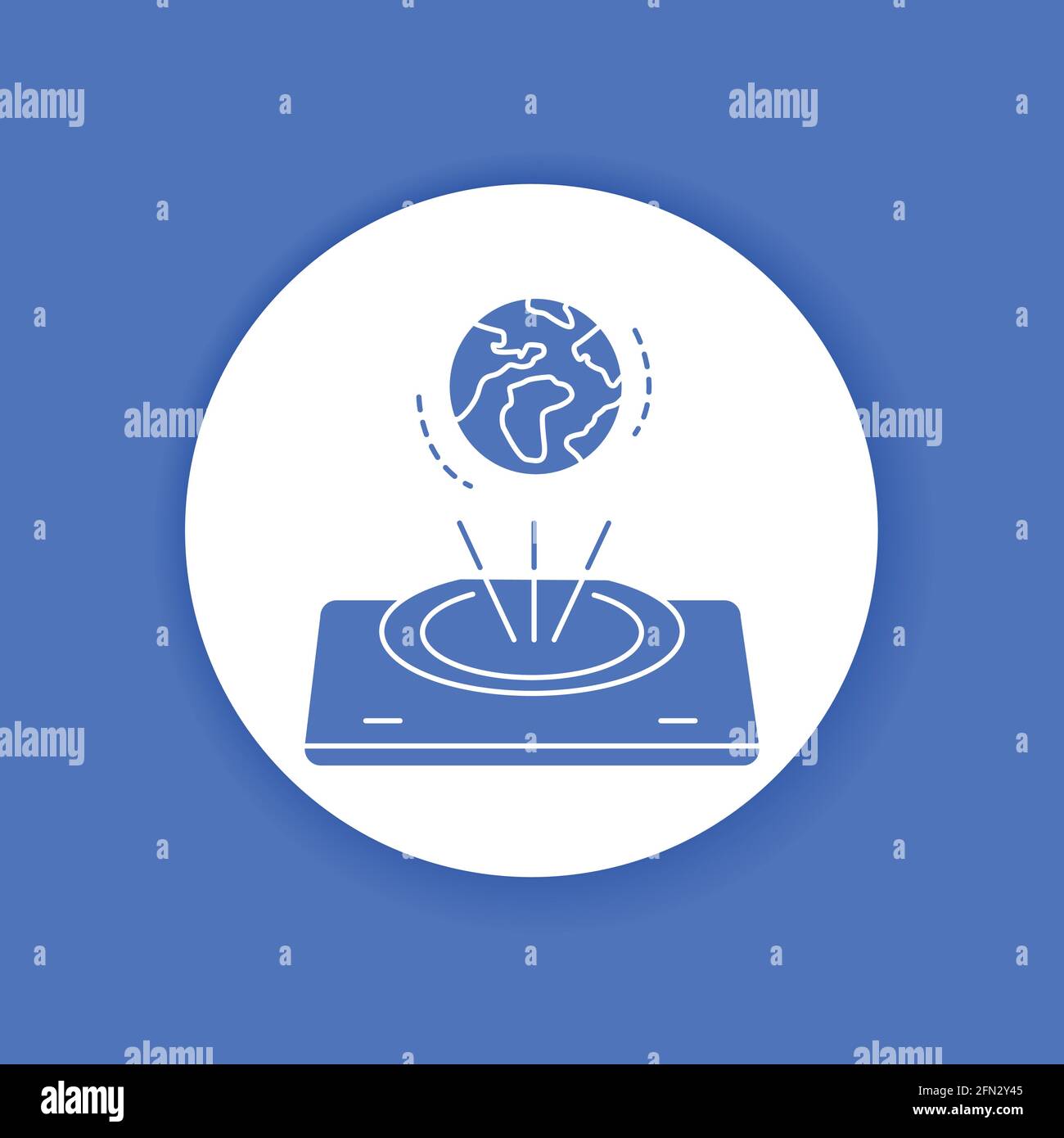 Golographic image black glyph icon. Three-dimensional object. Virtual ...