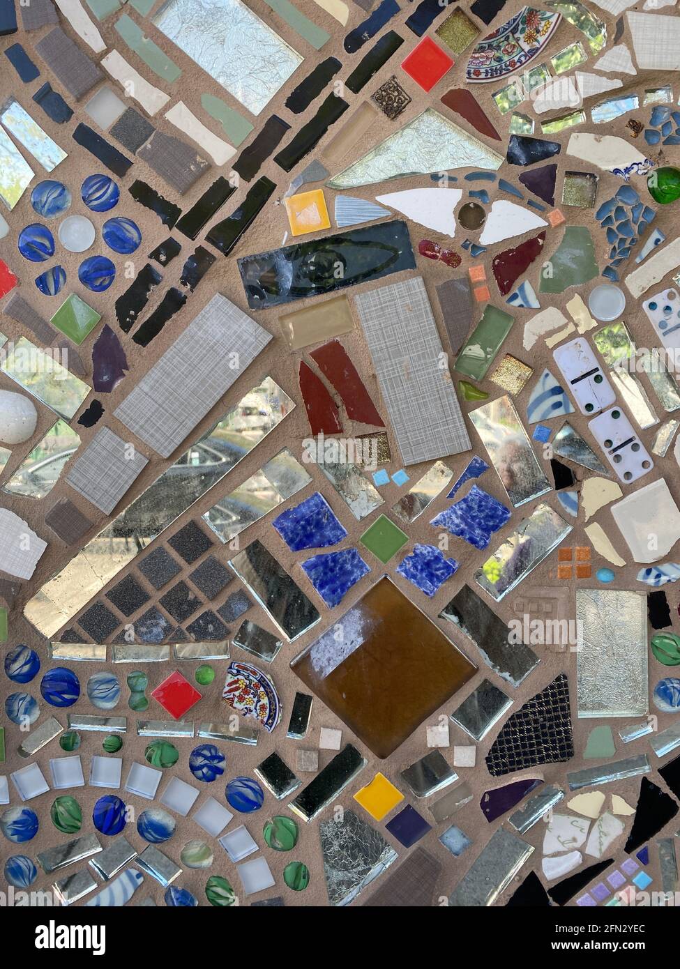 Section of a mosaic tiled exterior wall on a building in Brooklyn, New ...