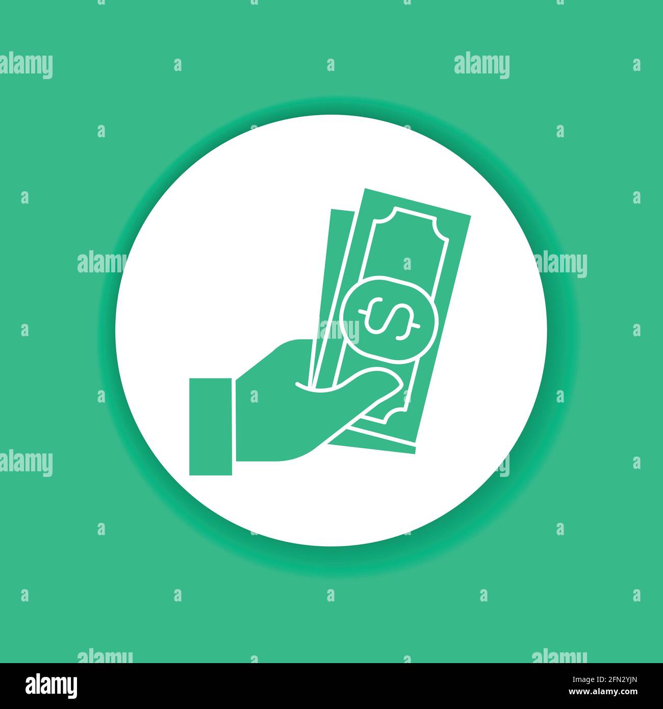 Cash payment black glyph icon. Hand holds money. Pictogram for web page ...
