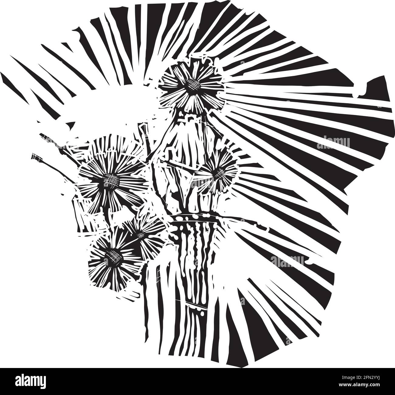 Daisy woodcut hi-res stock photography and images - Alamy