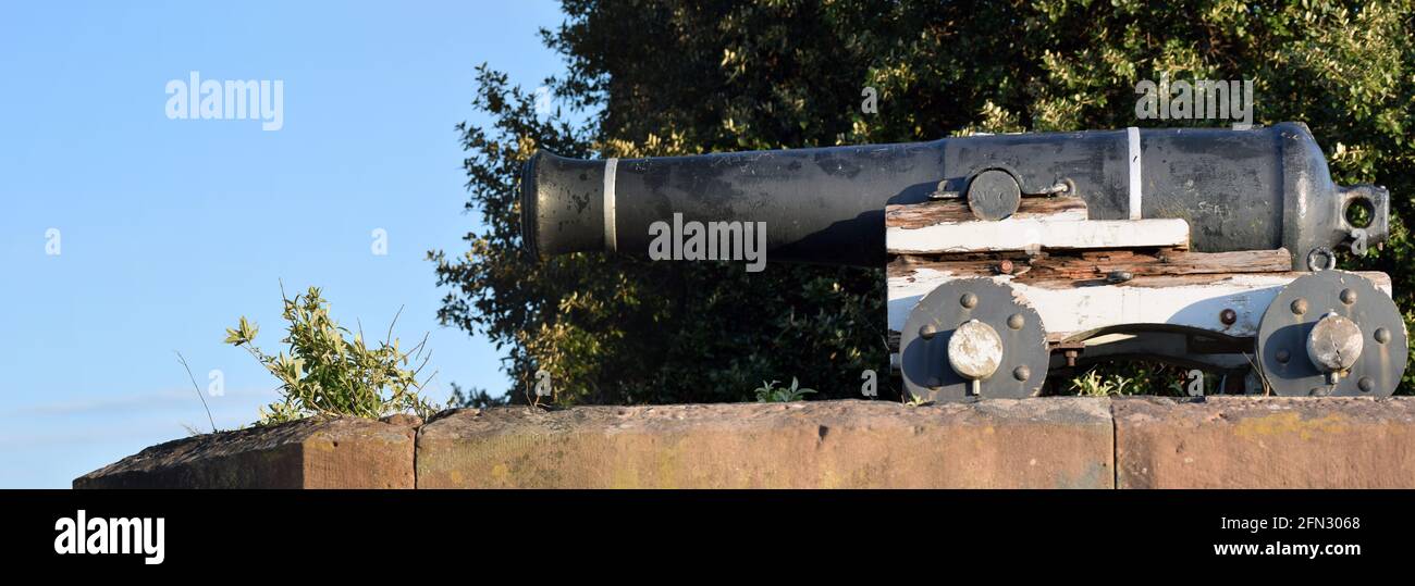 Horizontal shot of the cannon Stock Photo - Alamy