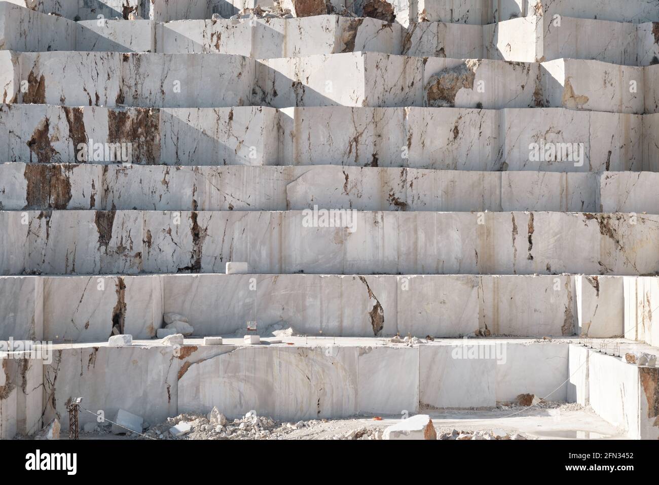 Ledges of marble quarry aerial view Stock Photo - Alamy