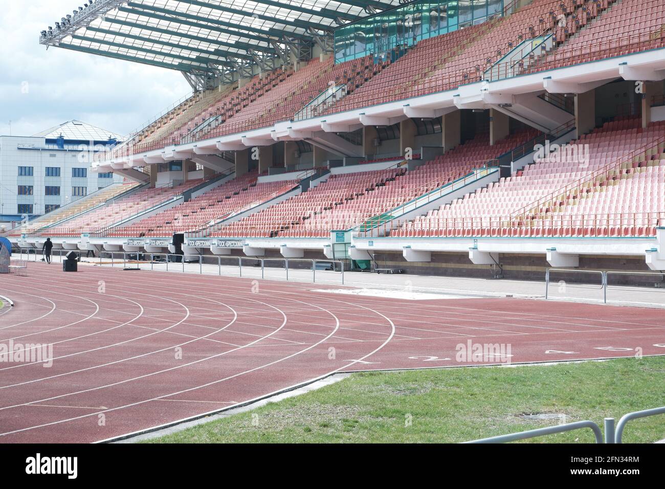 Empty stands of a football stadium during the off-season Stock Photo ...
