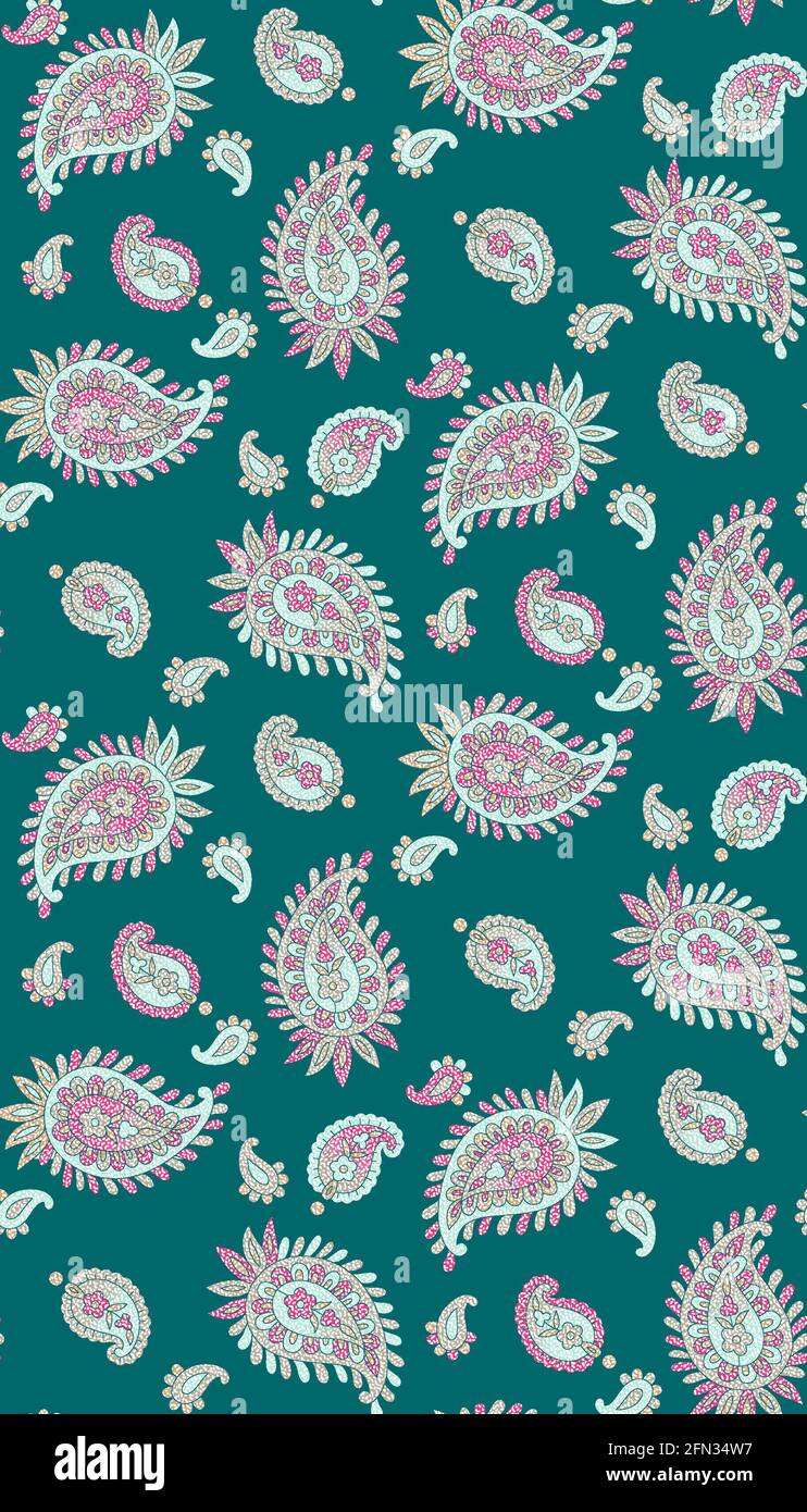 Illustration of a background with paisley pattern Stock Photo - Alamy