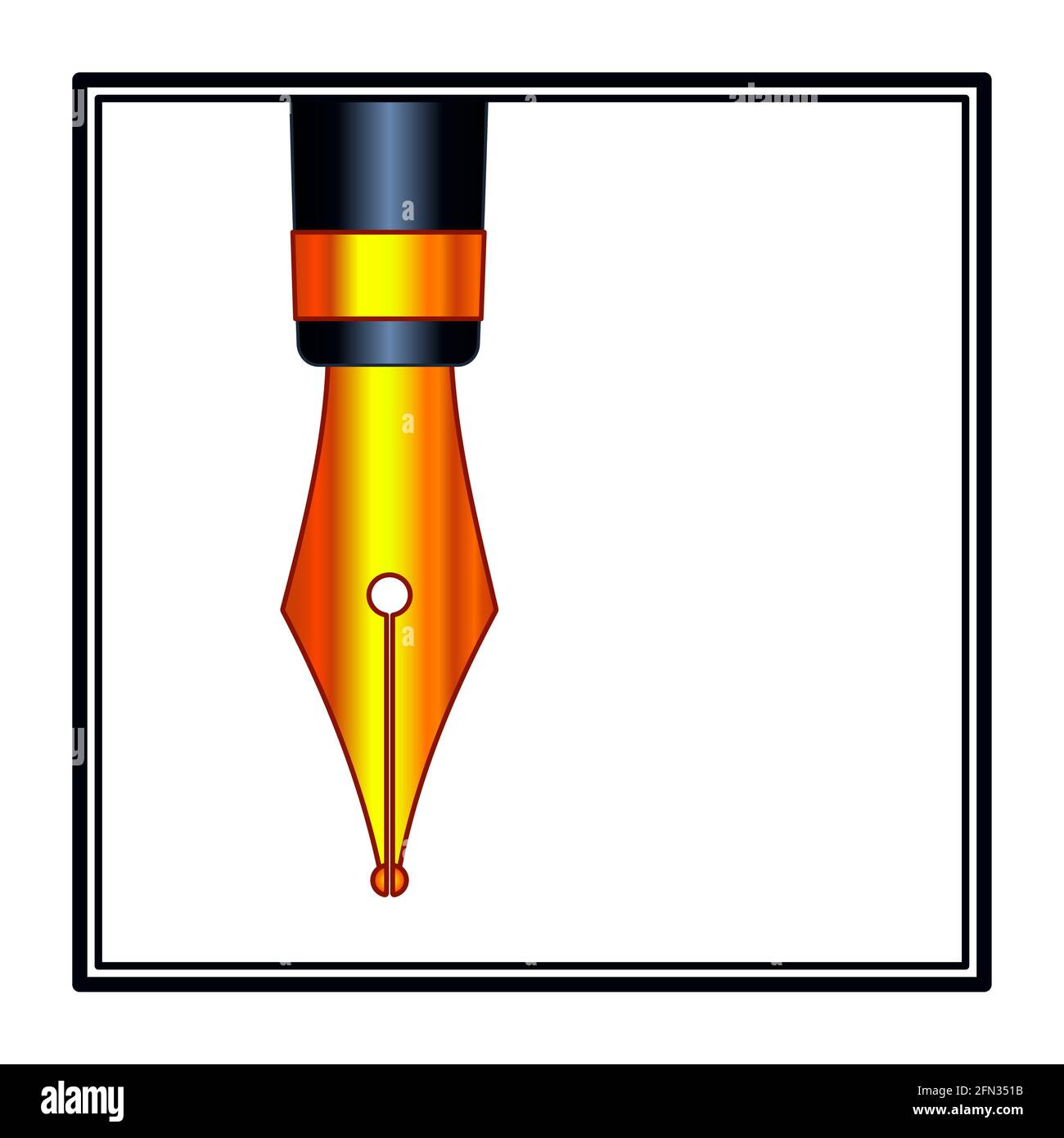 Illustration of the gold ink pen tip Stock Vector Image & Art - Alamy