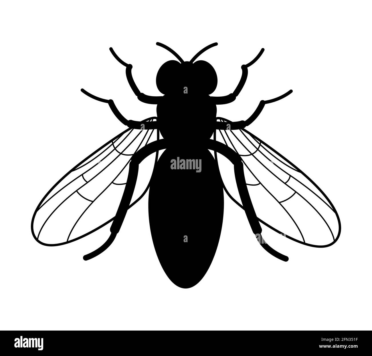 Illustration of the worker bee silhouette icon Stock Vector Image & Art ...