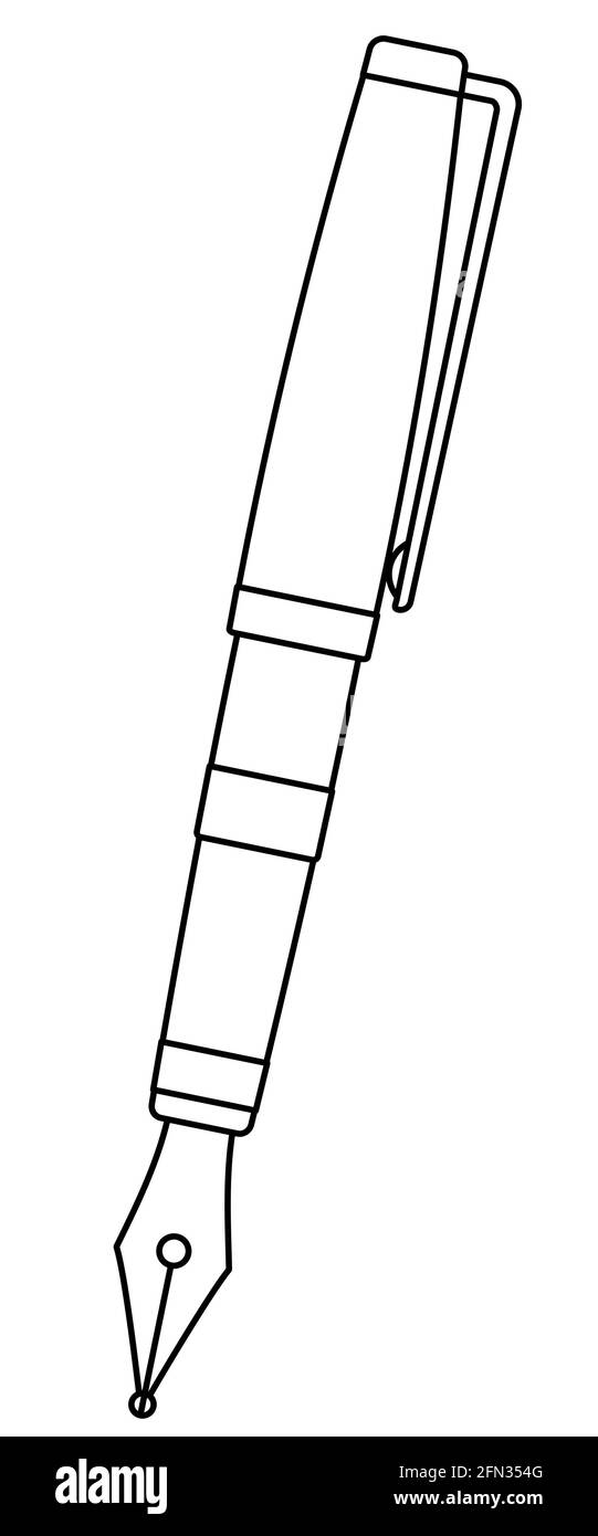 Illustration of the contour ink pen Stock Vector Image & Art - Alamy