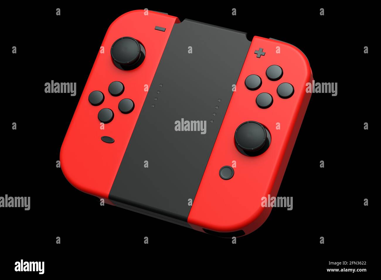 Portable video game controllers attached to touch screen on black ...