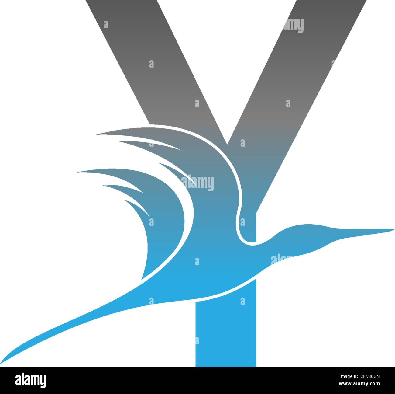 Letter Y logo with pelican bird icon design vector Stock Vector Image ...