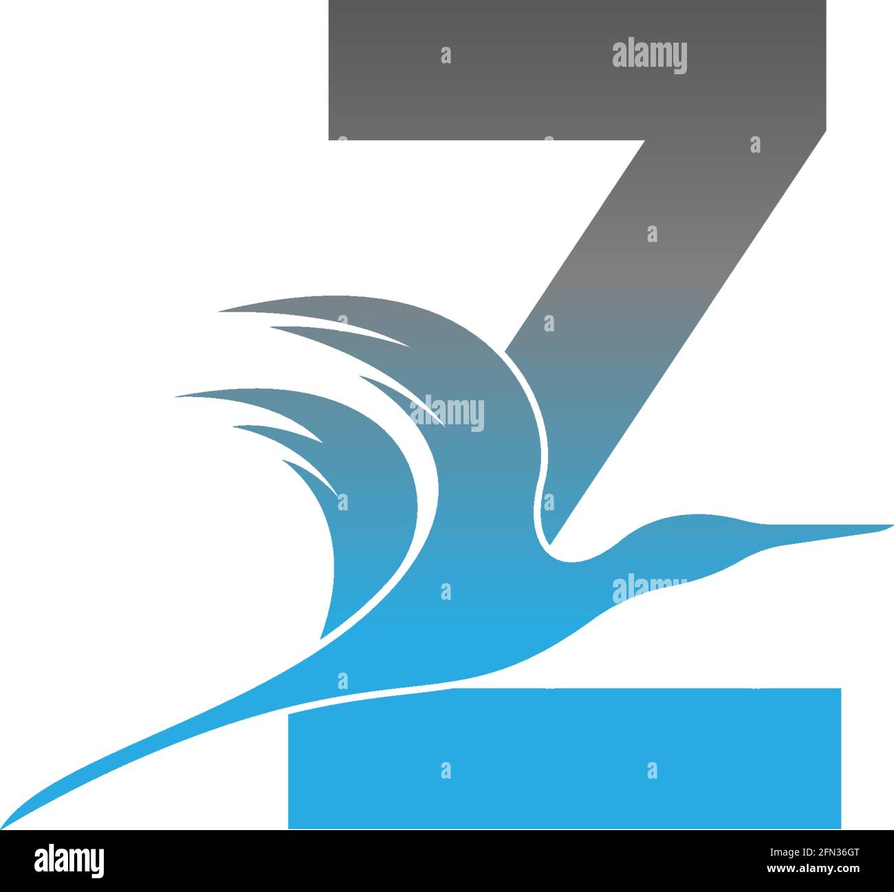 Letter Z logo with pelican bird icon design vector Stock Vector Image ...