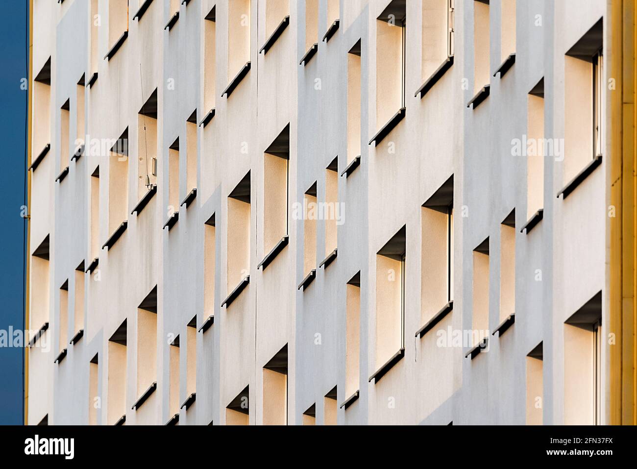 Windows in the block of flats. Urban view. Conceptual image, parallel ...
