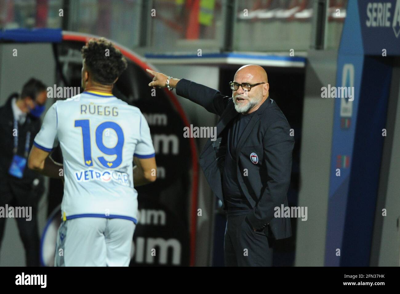 Ezio Scida stadium, Crotone, Italy, 13 May 2021, Serse Cosmi trainer ...