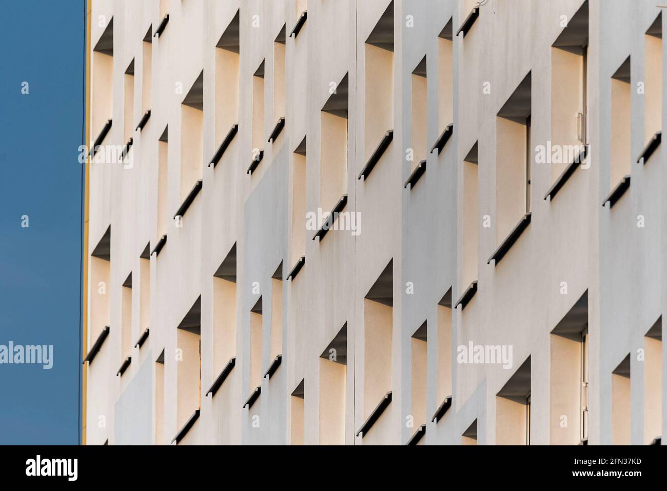 Windows in the block of flats. Urban view. Conceptual image, parallel ...