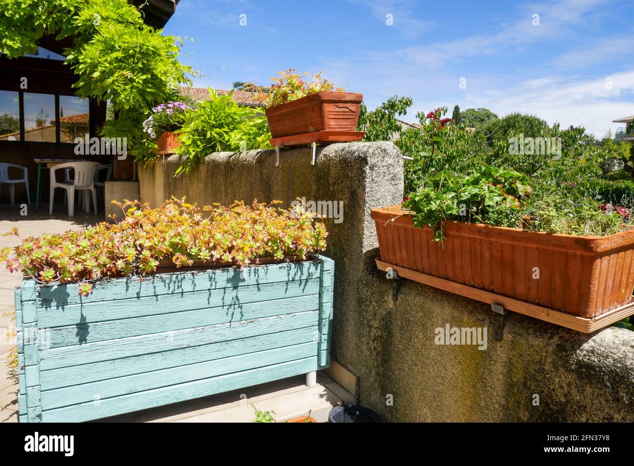 Garden in spring, Livron, Drôme, France Stock Photo - Alamy