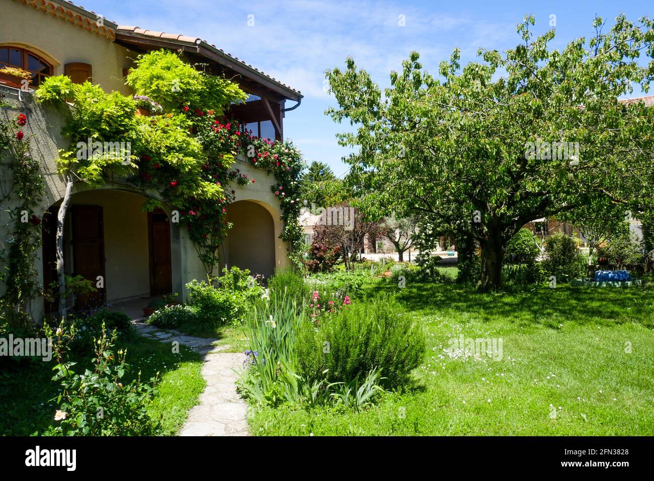 Garden in spring, Livron, Drôme, France Stock Photo - Alamy